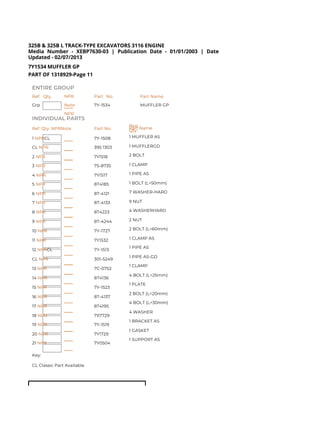 325B CATERPILLAR EXCAVATOR PARTS CATALOG MANUAL 8GM | PDF
