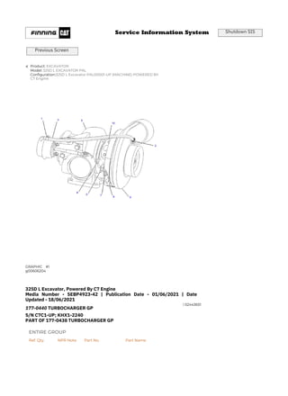 325D L CATERPILLAR EXCAVATOR PARTS CATALOG MANUAL PEH | PDF