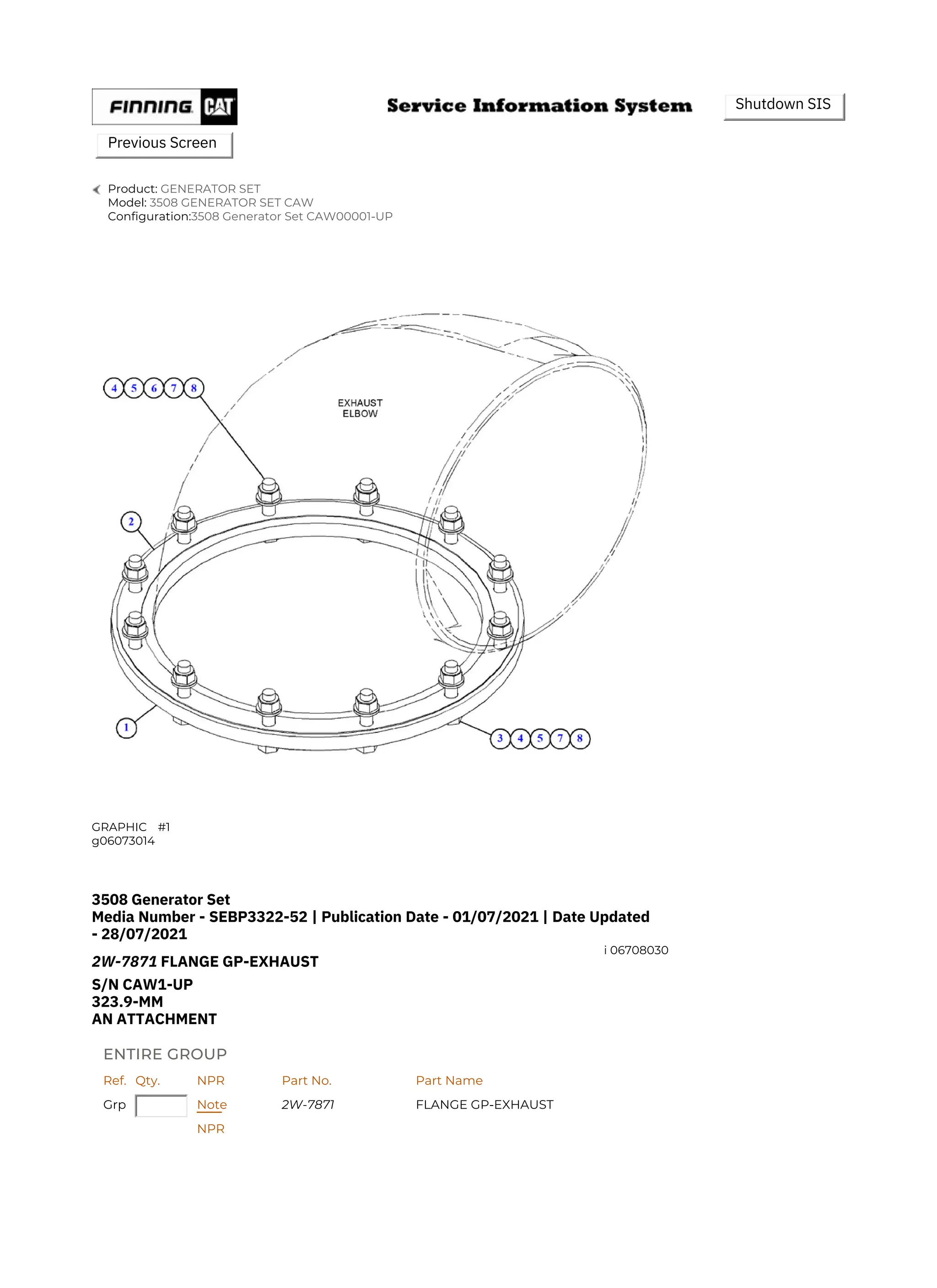 3508 CATERPILLAR GENERATOR SET PARTS CATALOG MANUAL CAW | PDF