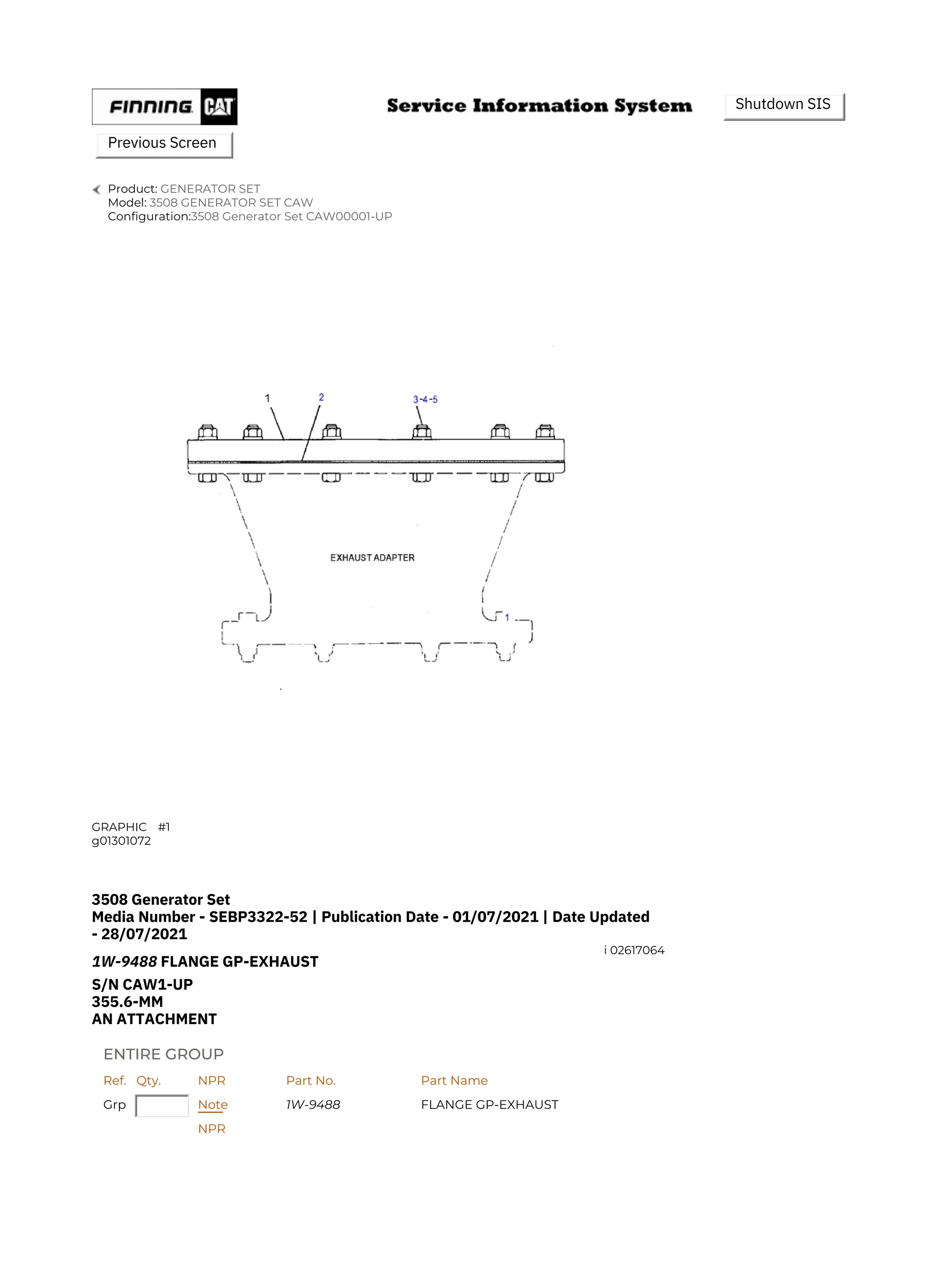 3508 CATERPILLAR GENERATOR SET PARTS CATALOG MANUAL CAW | PDF