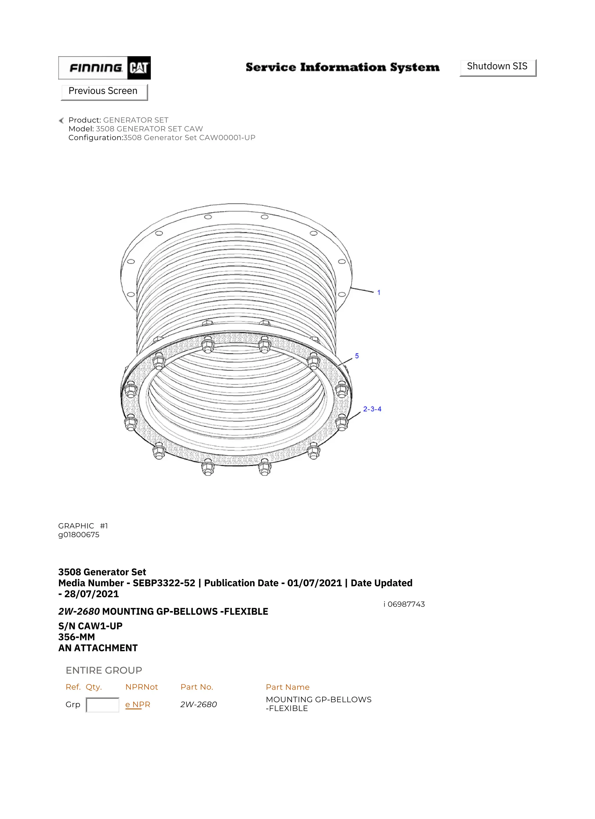 3508 CATERPILLAR GENERATOR SET PARTS CATALOG MANUAL CAW | PDF