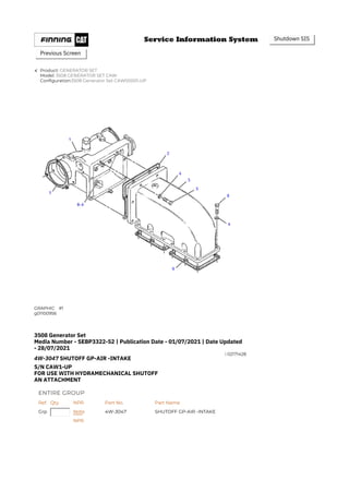 3508 CATERPILLAR GENERATOR SET PARTS CATALOG MANUAL CAW | PDF