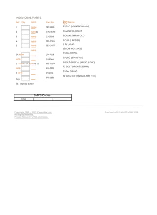 C13 CATERPILLAR GENERATOR SET PARTS CATALOG MANUAL DH4 | PDF