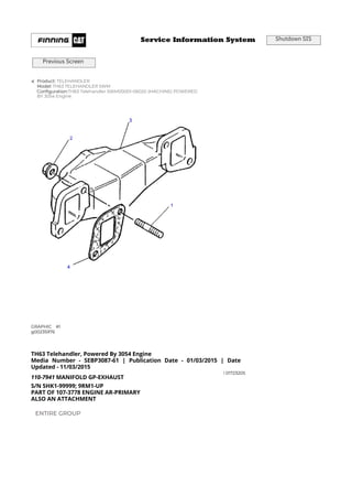 TH63 CATERPILLAR TELEHANDLER PARTS CATALOG MANUAL 5WM | PDF