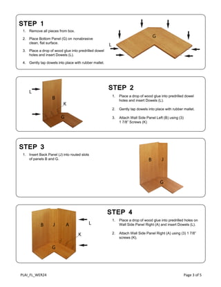 Parts list & assembly instructions frameless wall easy reach | PDF