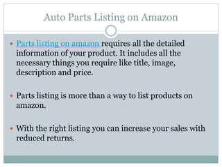 Parts listing on Amazon | PPTX