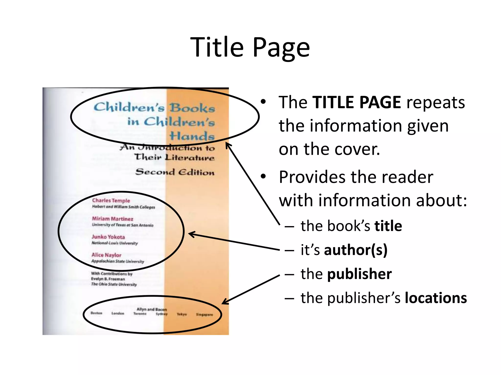 Parts Of A Book | PPTX