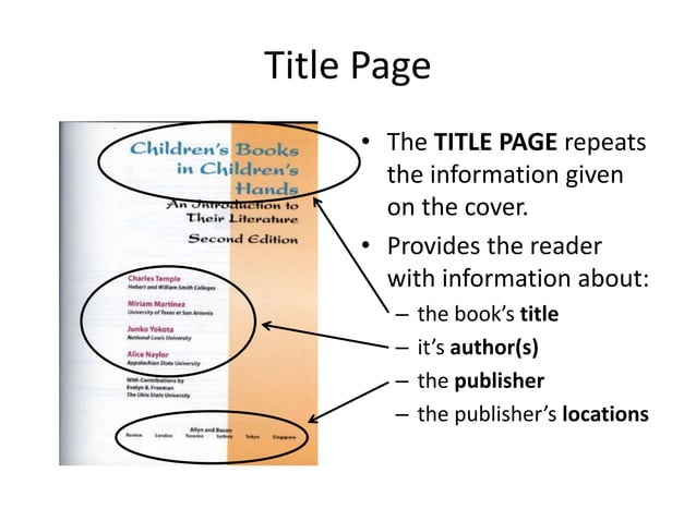 Parts Of A Book | PPTX