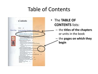 Parts Of A Book | PPTX