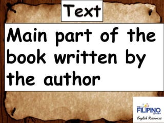 Parts of a book | PPTX