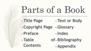 Parts of a book | PPTX