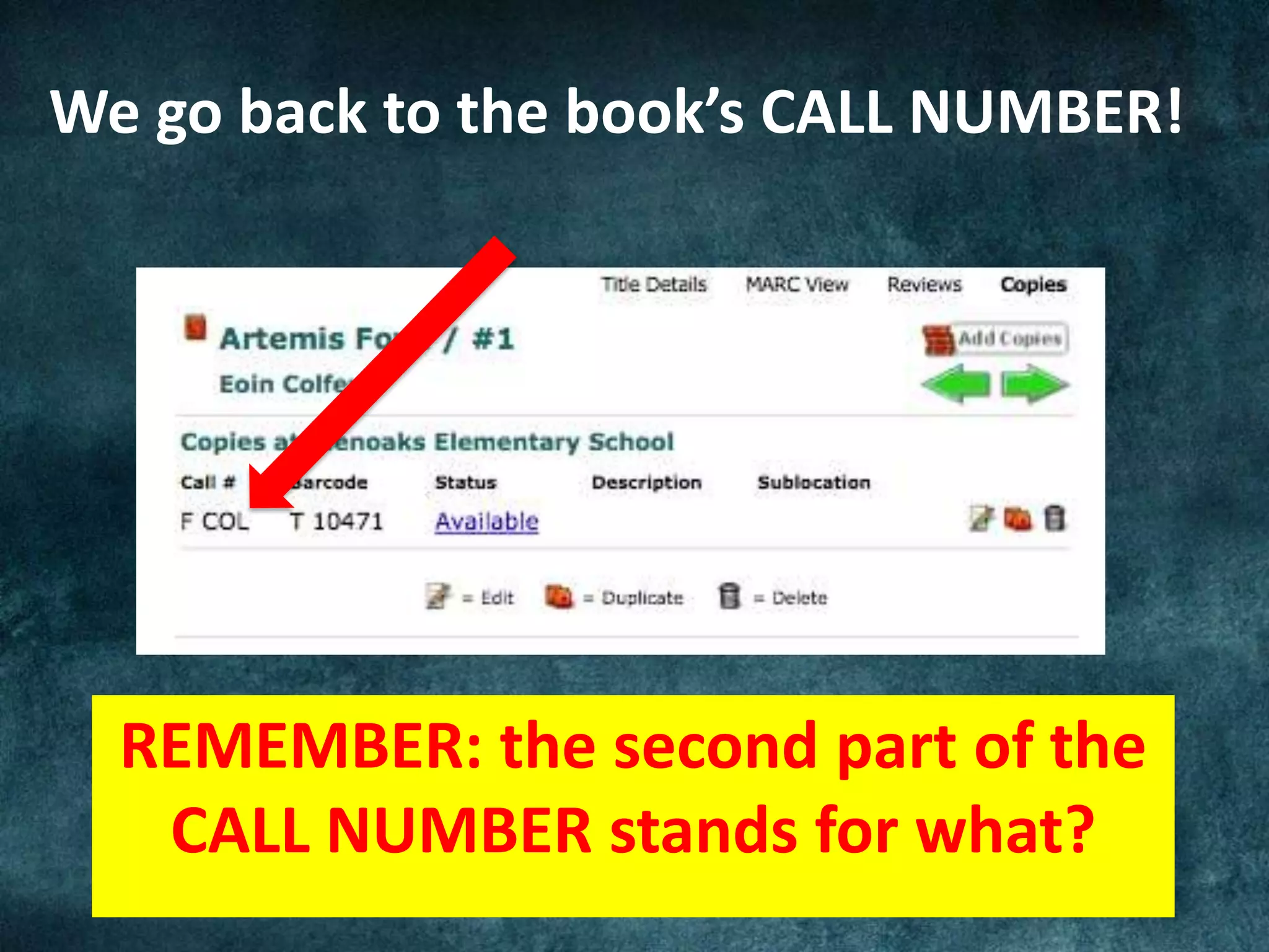 Introduction to Call Numbers: Grades 3-4 | PPTX