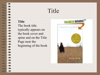 English Lesson for Grade 2 Parts of a Book | PPT