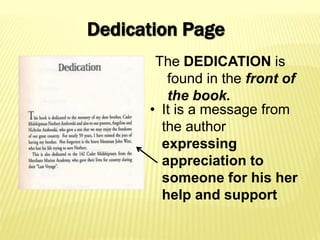 Parts of a Book for Grade 5 | PPTX