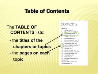 Parts of a Book for Grade 5 | PPTX