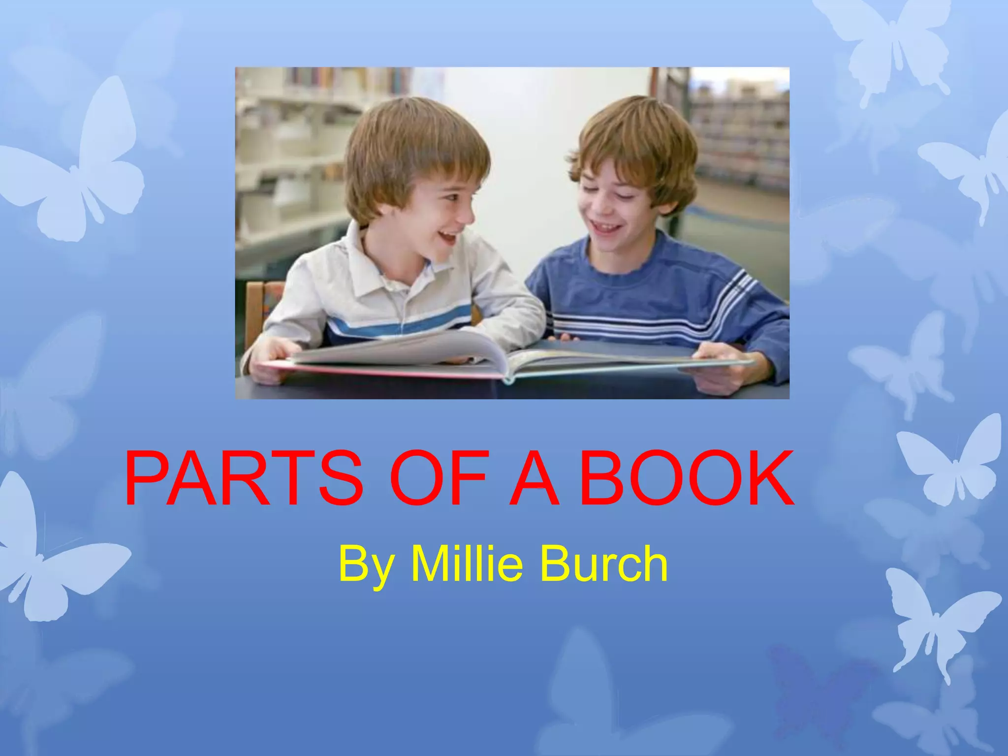 Parts of a book power point for students | PPTX