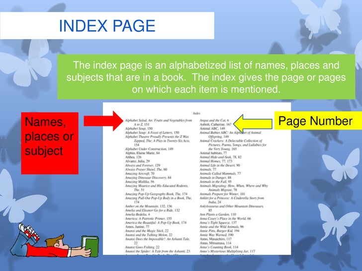 Parts of a book power point for students