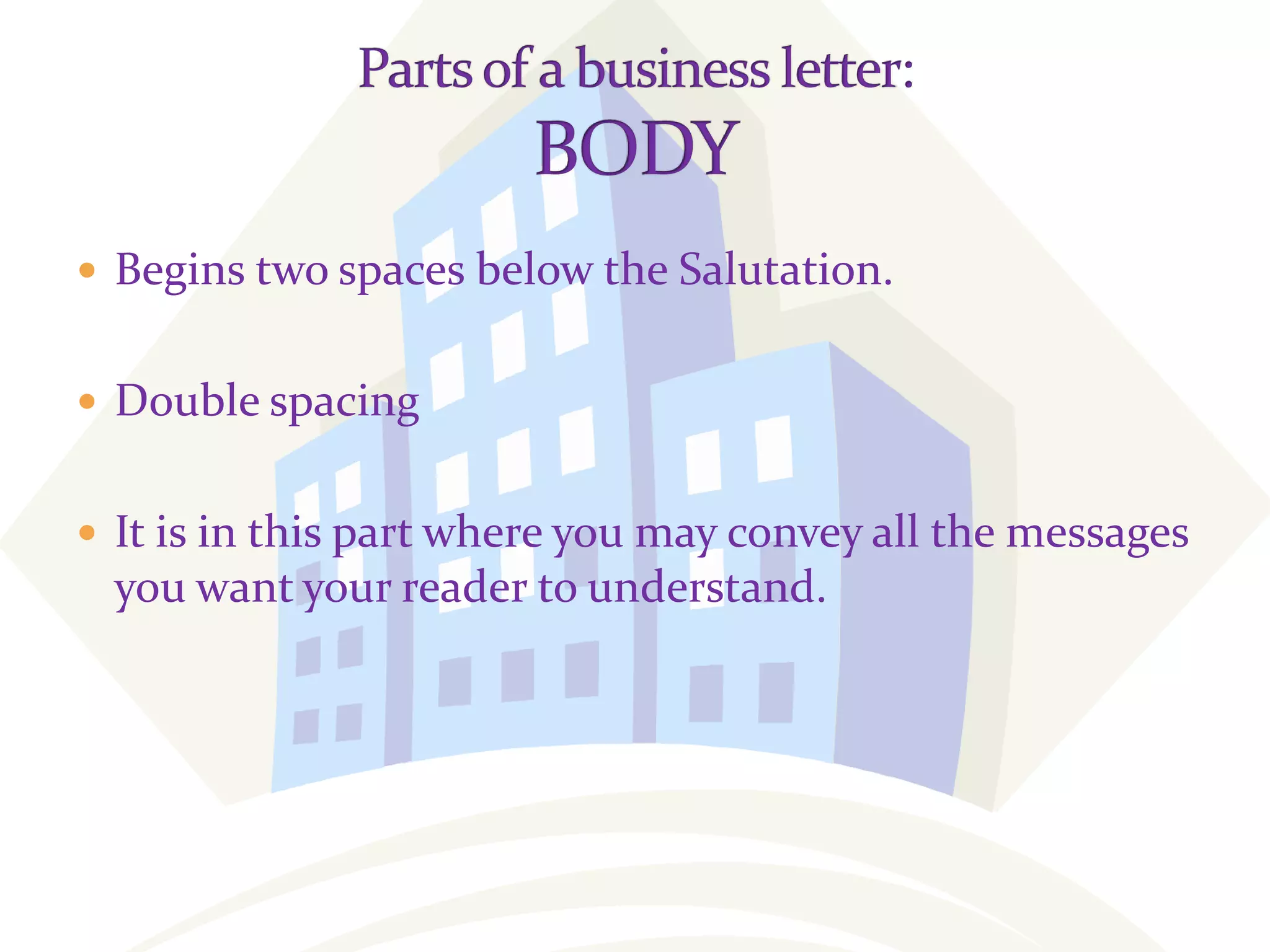 Parts of a Business Letter | PPTX