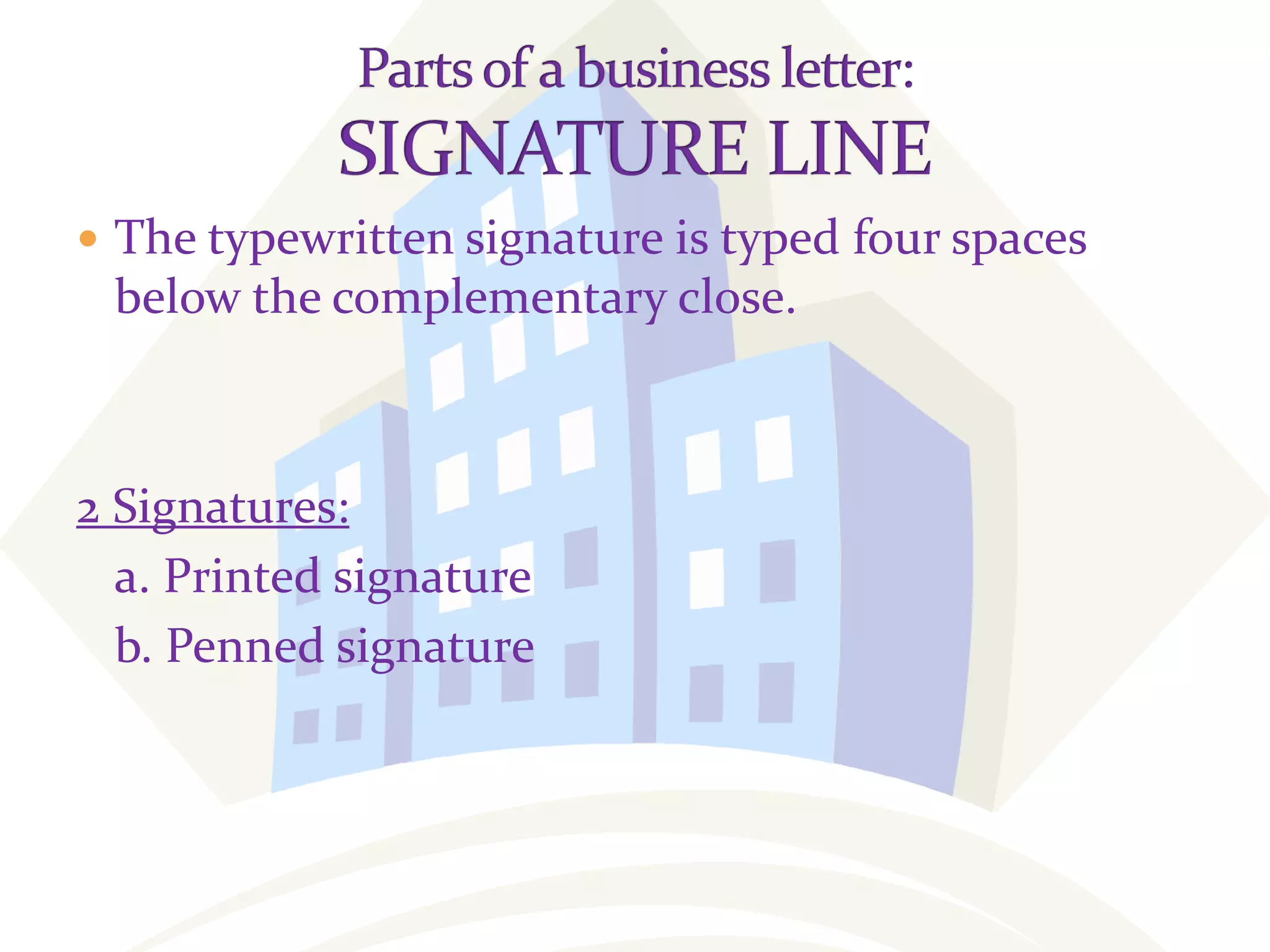 Parts of a Business Letter | PPTX