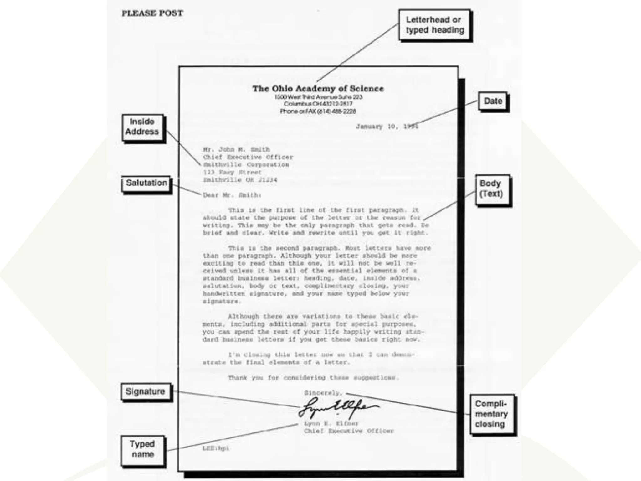 Parts of a Business Letter | PPTX