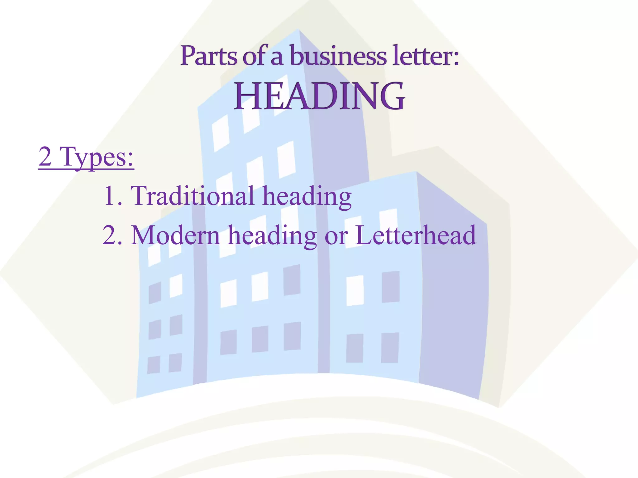 Parts of a Business Letter | PPTX