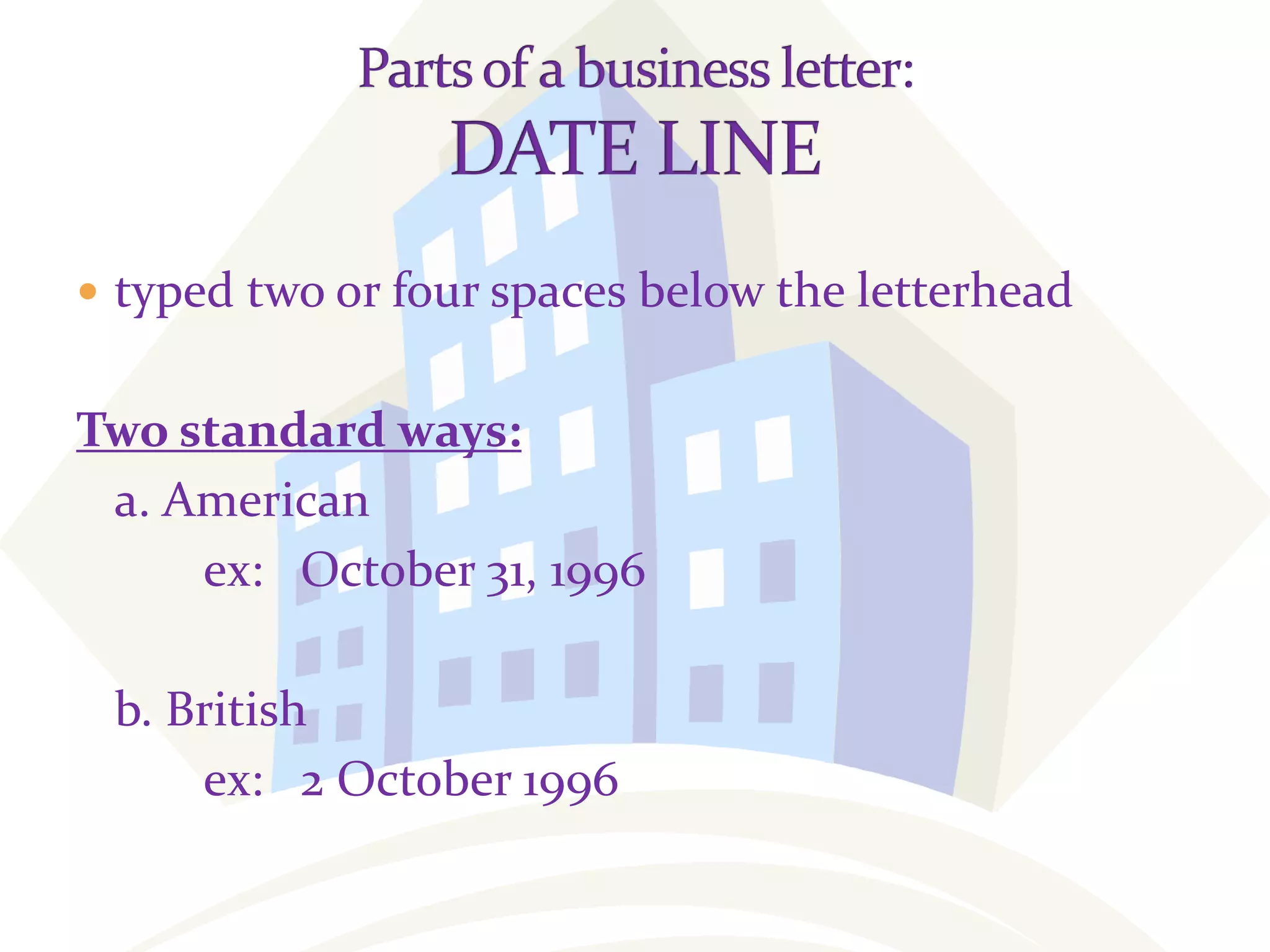 Parts of a Business Letter | PPTX