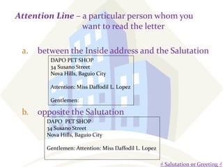 Parts of a Business Letter | PPTX