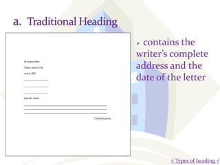 Parts of a Business Letter | PPTX