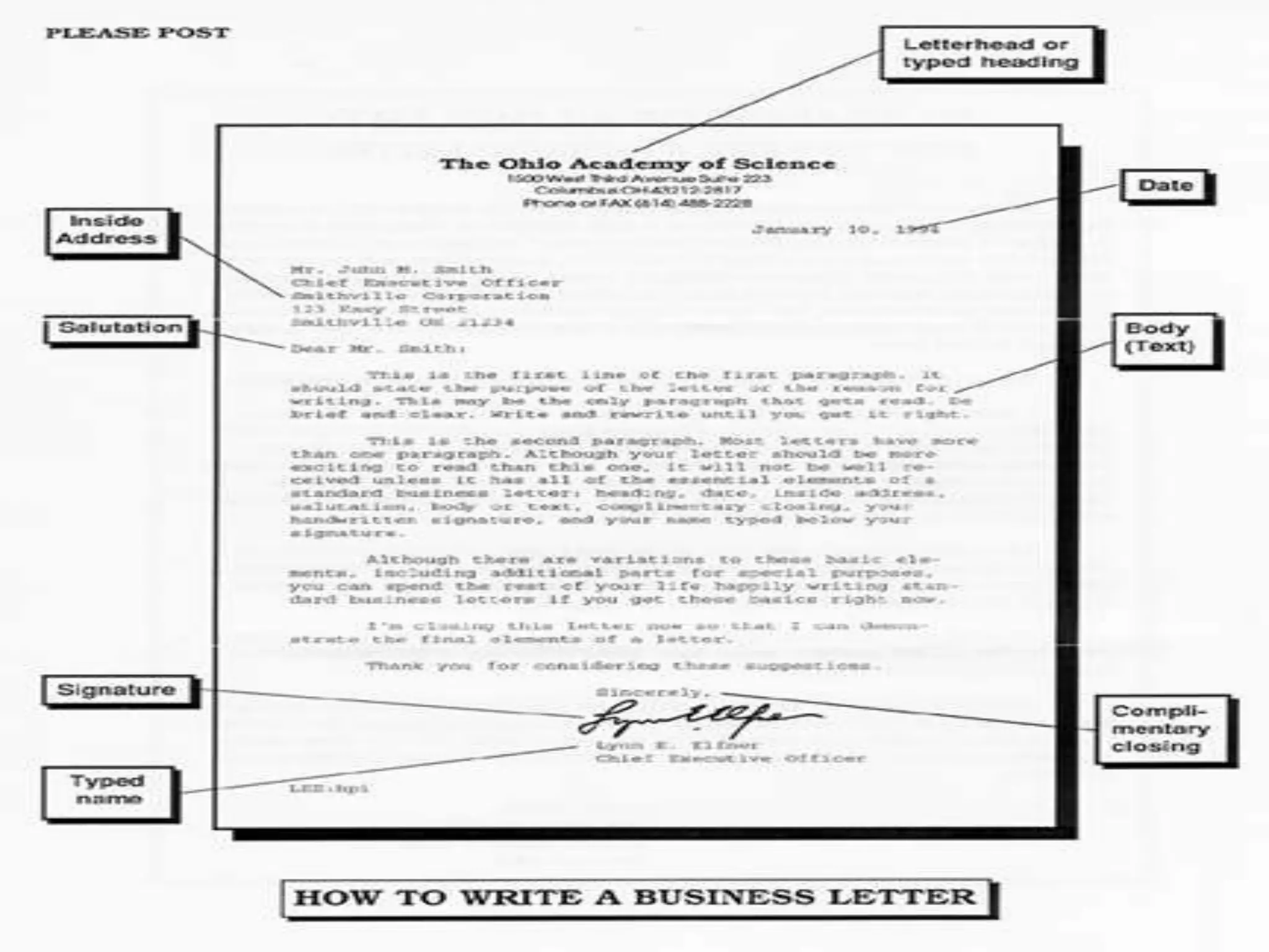 Parts of a business letter.ppt | Resume Writing and Advice | Job Search