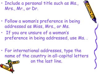 Parts of a business letter.ppt