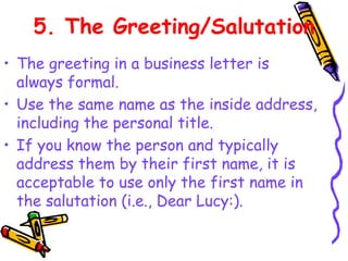 Parts of a business letter.ppt