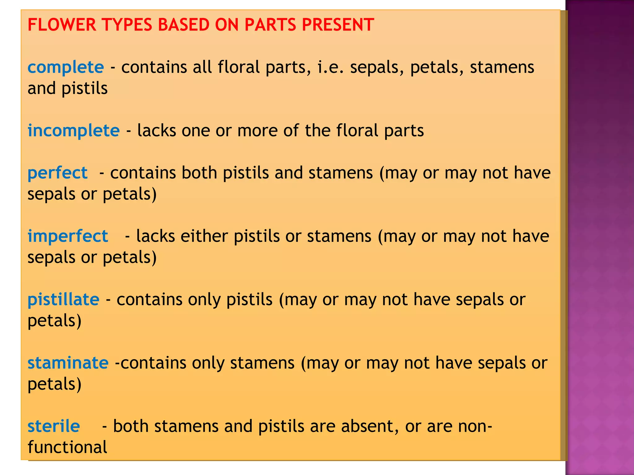 Parts of a complete flower | PPT