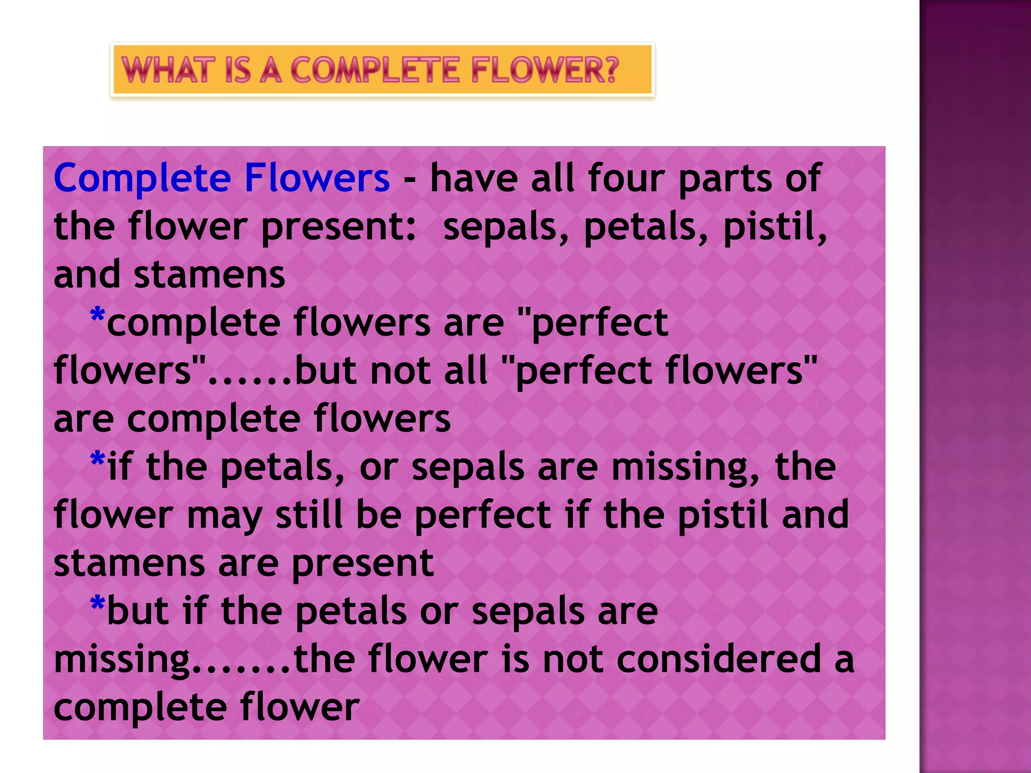 Parts of a complete flower | PPT