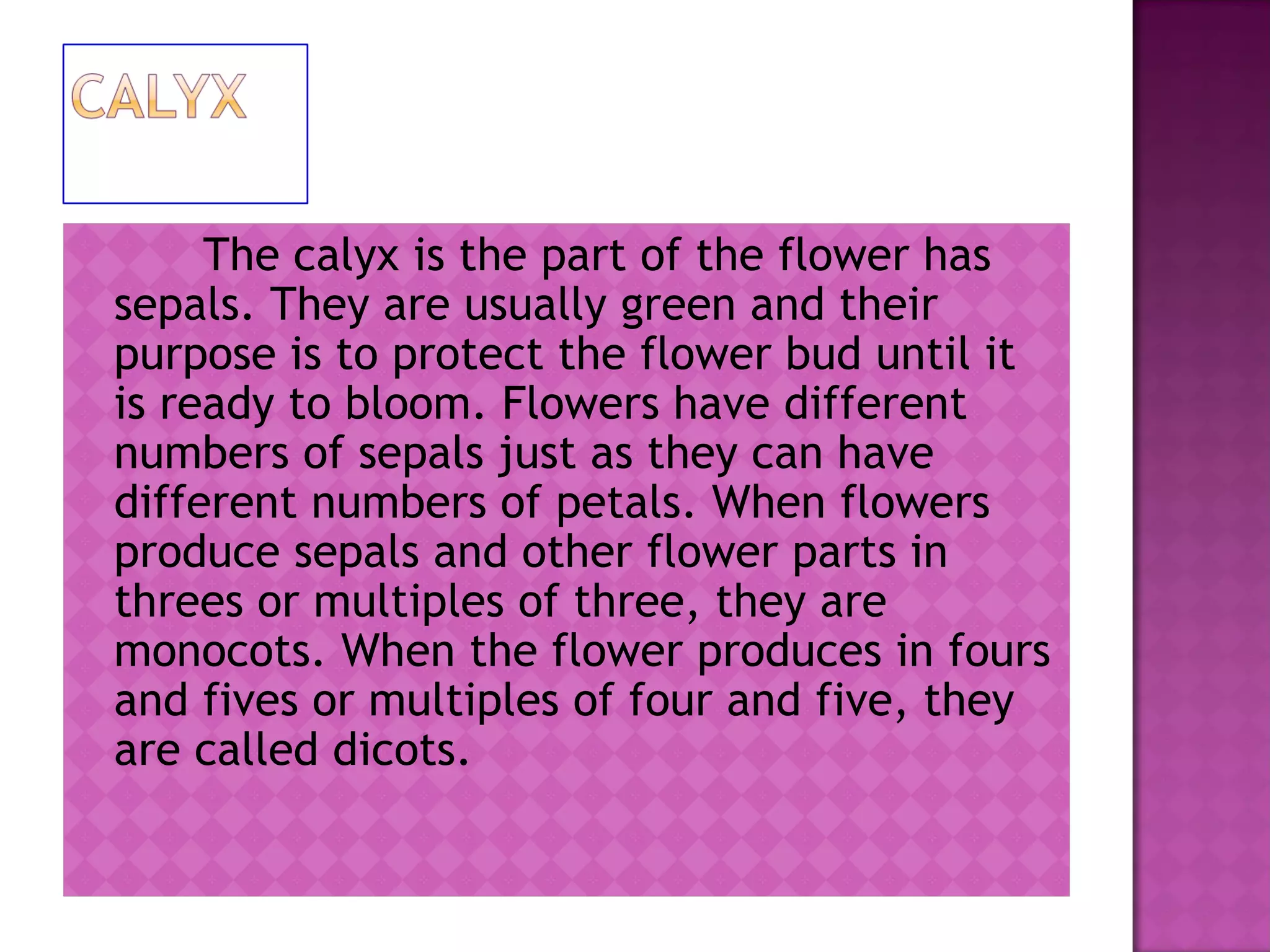 Parts of a complete flower | PPT