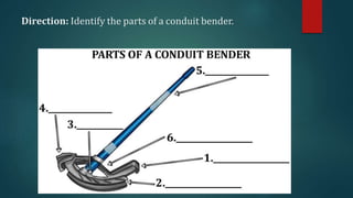 PARTS OF A CONDUIT BENDER week3.pptx.... | PPT