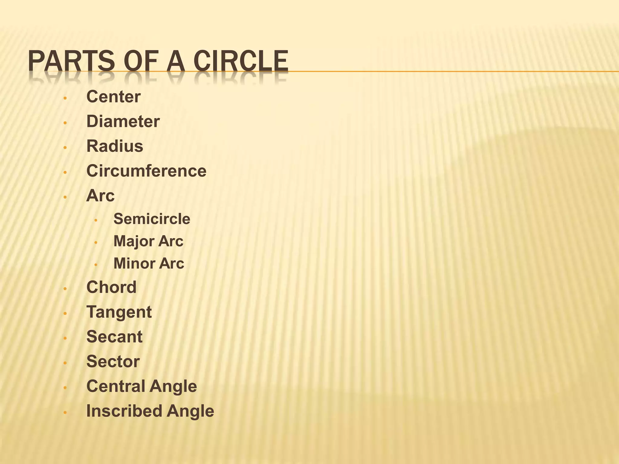 Parts of a Circle | PPTX