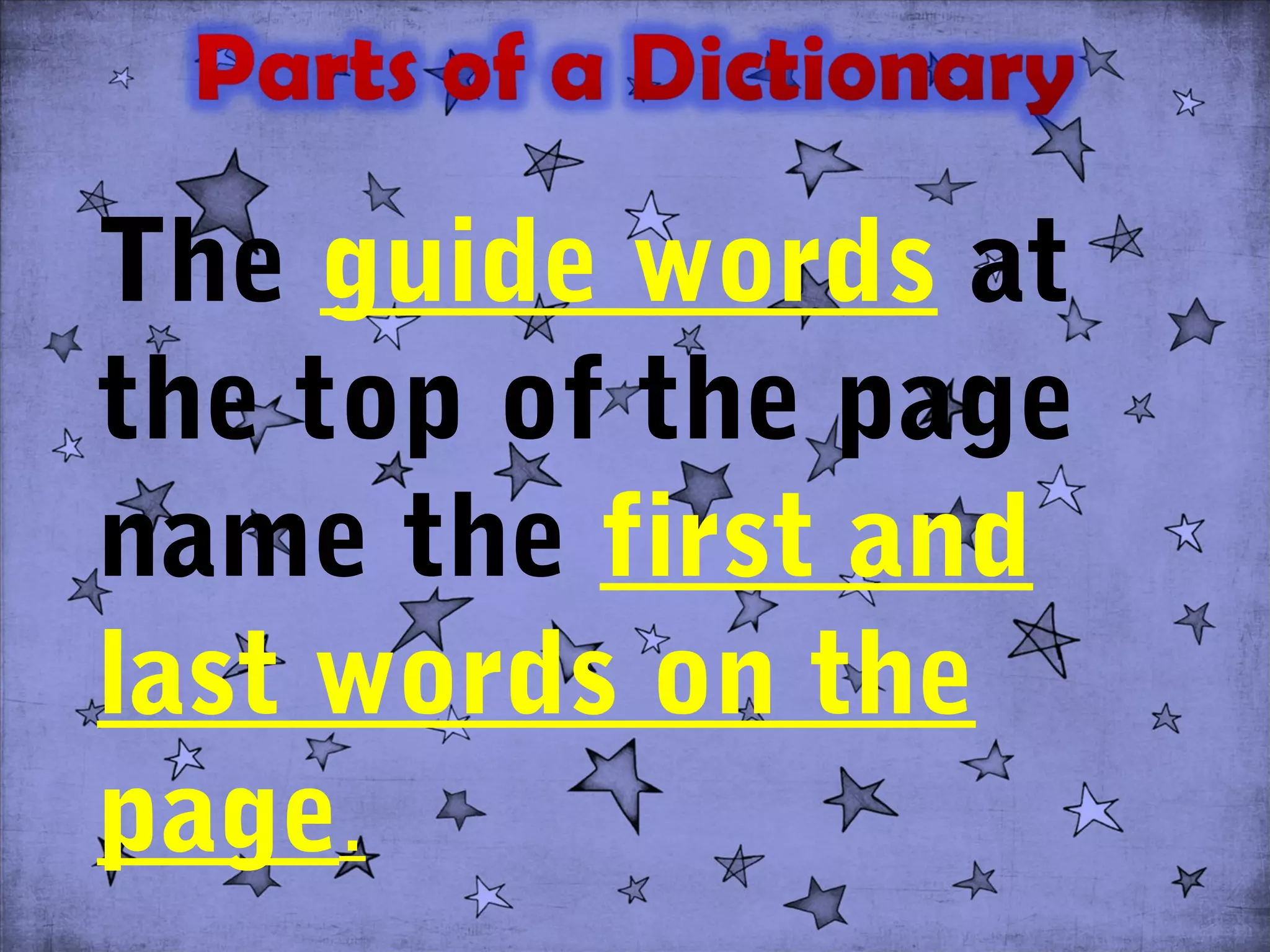Parts of a Dictionary | PPT