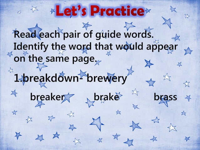 Parts of a Dictionary | PPT