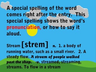 Parts of a Dictionary | PPT