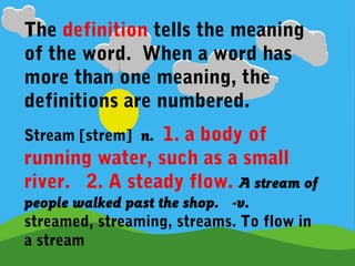 Parts of a Dictionary | PPT