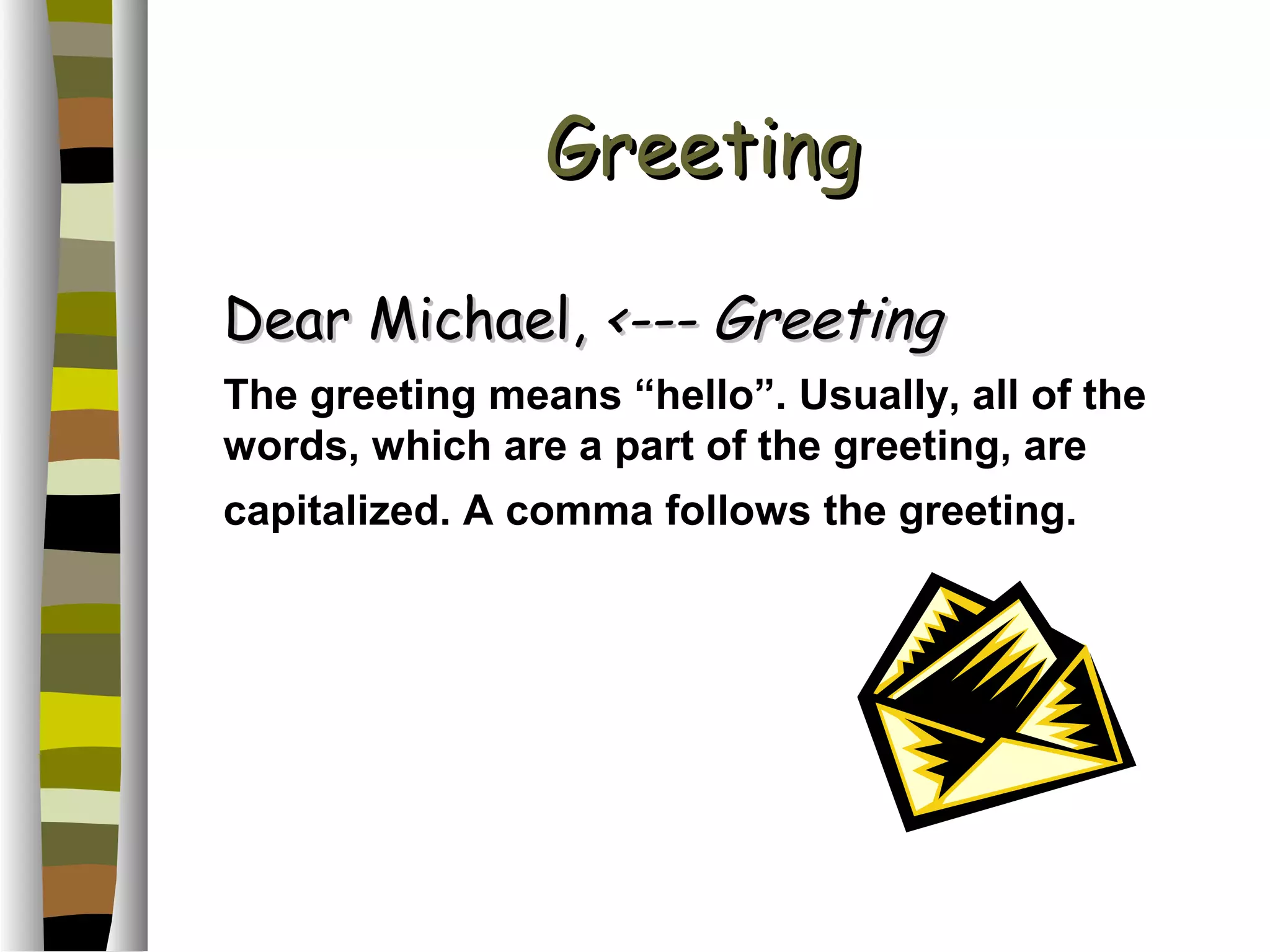 Parts of a friendly letter | PPT