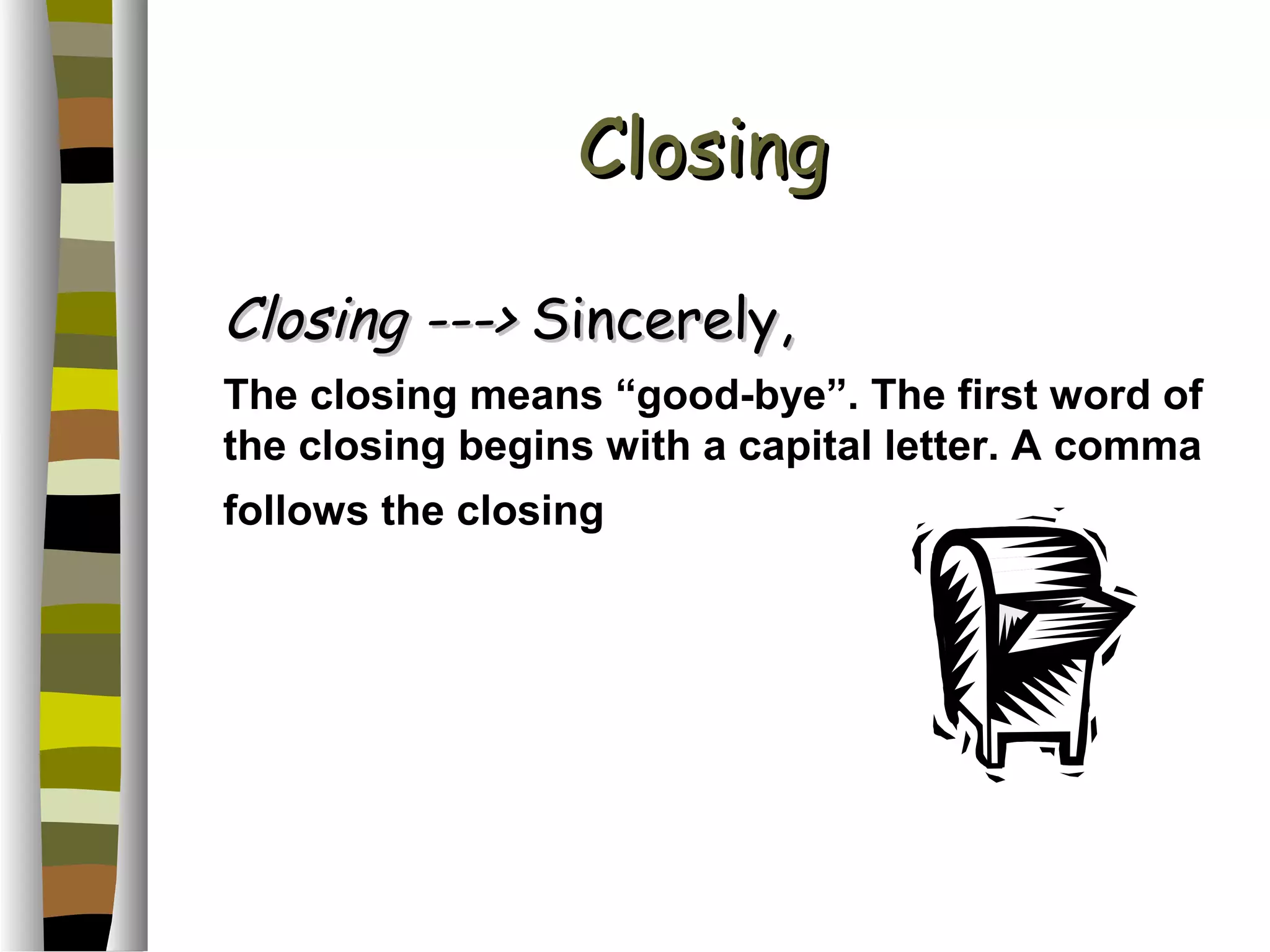Parts of a friendly letter | PPT