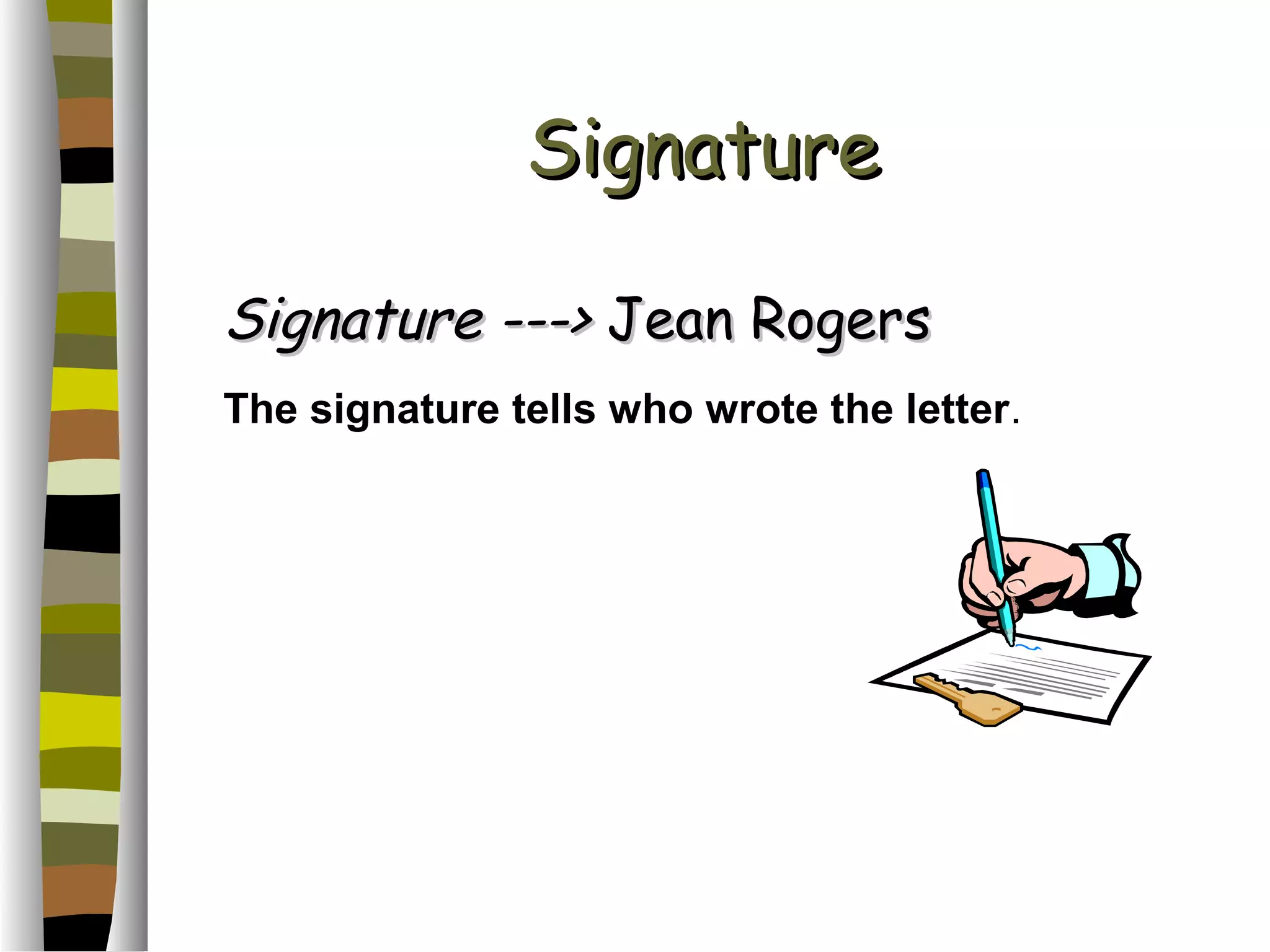 Parts of a friendly letter | PPT