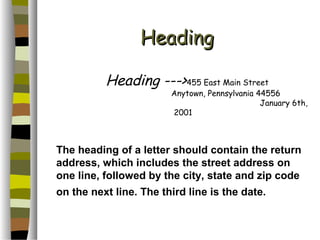 Parts of a friendly letter | PPT