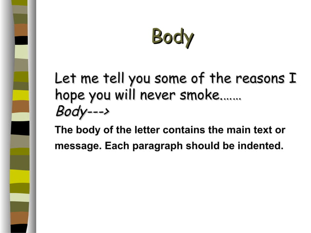 Parts of a friendly letter | PPT