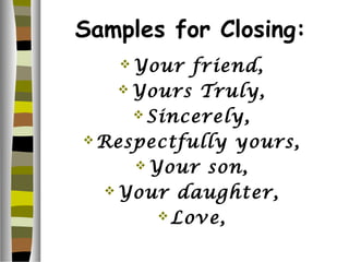 Parts of a Letter and some Sample Letter | PDF