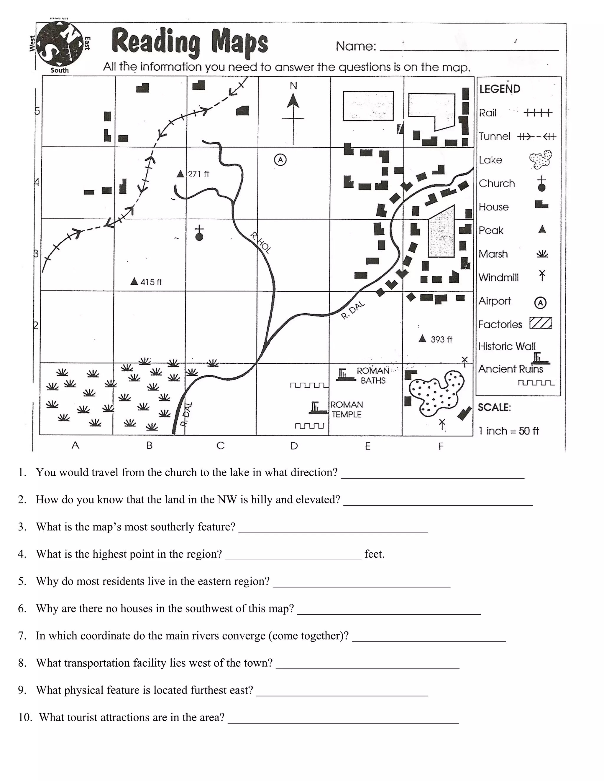 Parts of a Map Homework | DOC
