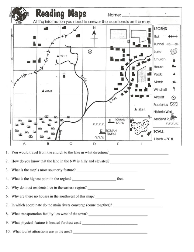 Parts of a Map Homework | DOC | Travel Locations | Travel