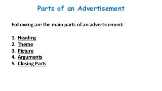 Parts of an advertisement | PPTX