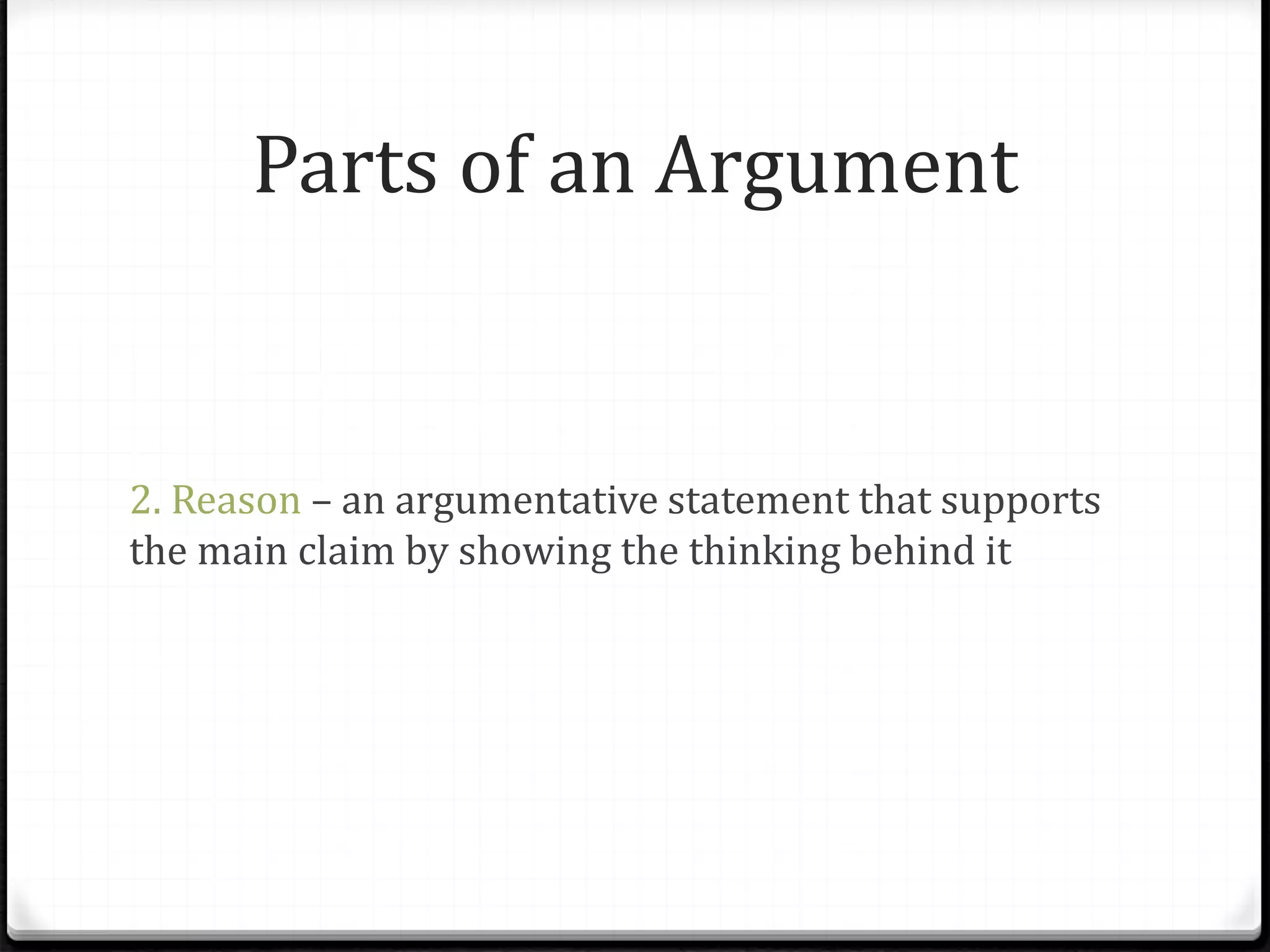 Parts of An Argument | PPTX